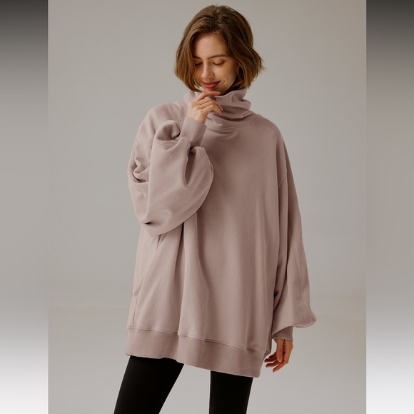 Nap | Sweaters | Nap Boxy Turtleneck Sweatshirt In Pearl Blush | Poshmark